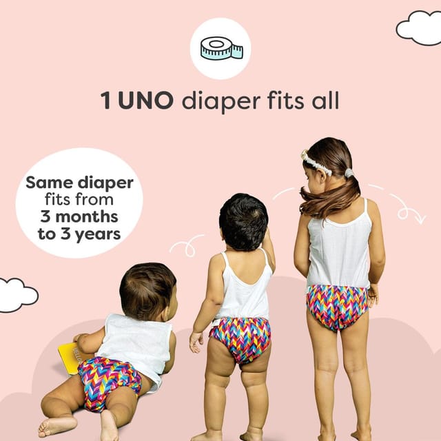 SuperBottoms Cloth Diapers for babies Cloth Diaper Combo Pack of 5 Freesize UNO New Version