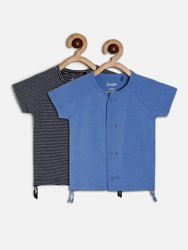 Chayim Baby Expandable Front Open Vest Aura Blue & Navy